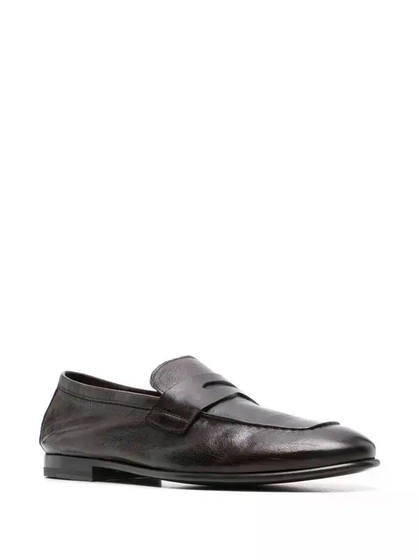 SCAROSSO Gregory Leather Loafers - Brown