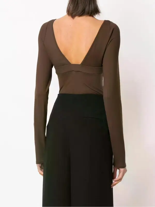 AMIR SLAMA Long Sleeved Bodysuit - Brown