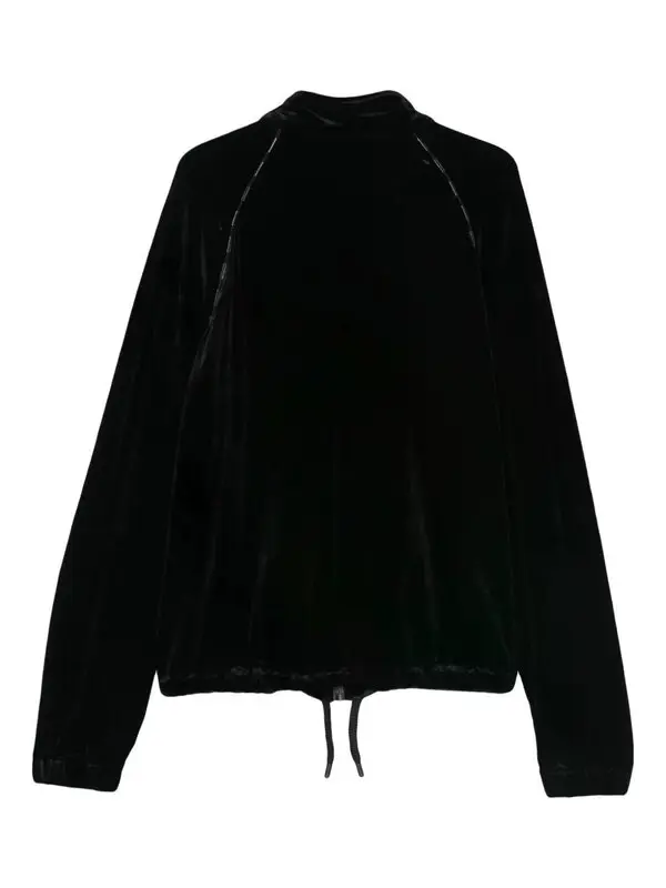 Versace Velour Logo Appliqué Jacket