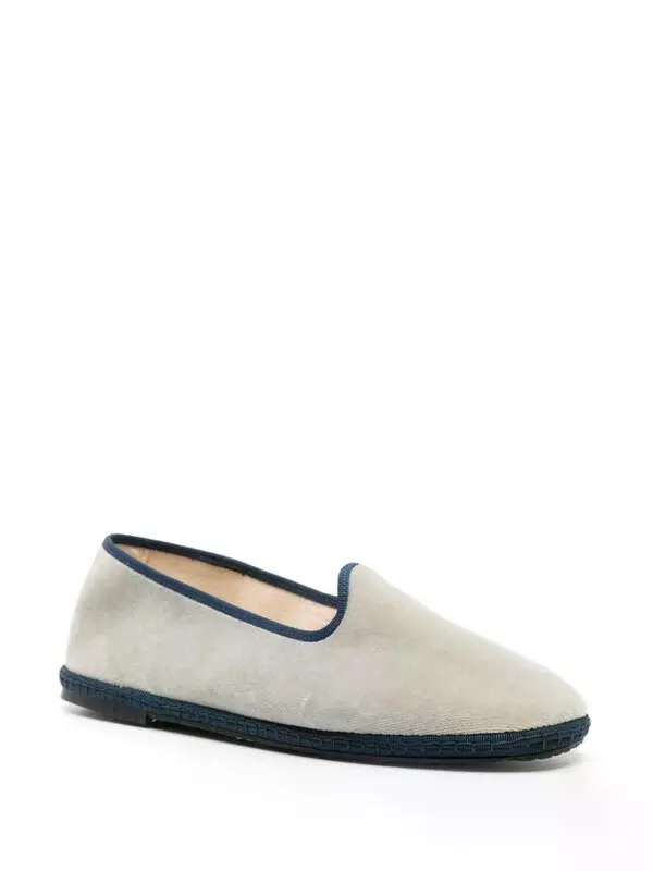 SCAROSSO William Iv Velvet Loafers - Grey