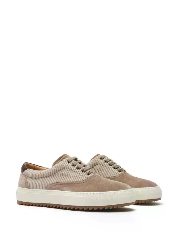 SCAROSSO Luis Suede And Corduroy Lace-up Sneakers