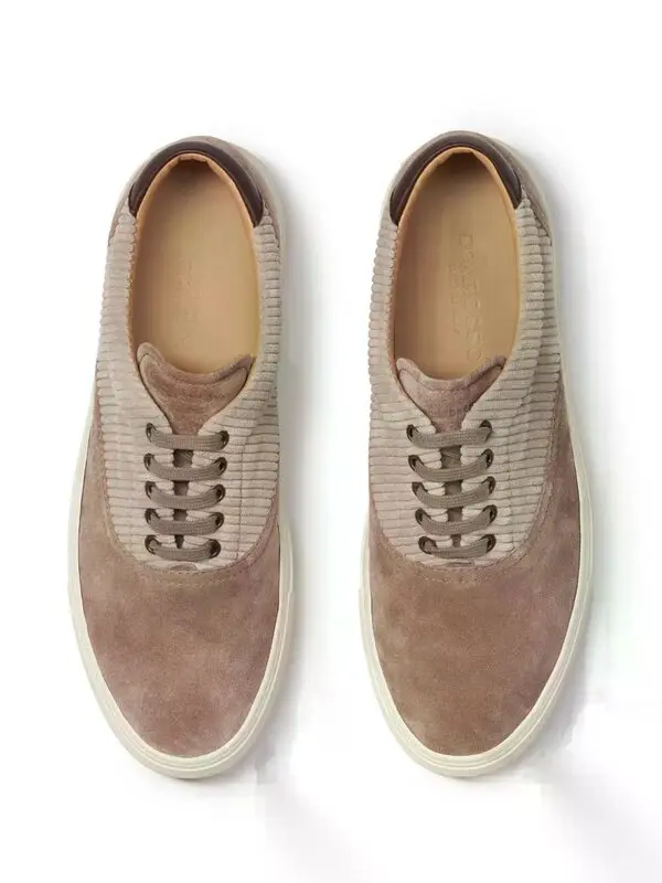 SCAROSSO Luis Suede And Corduroy Lace-up Sneakers