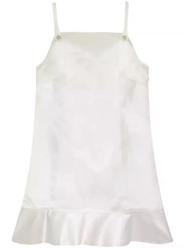 GANNI Flared-hem Satin Mini Dress