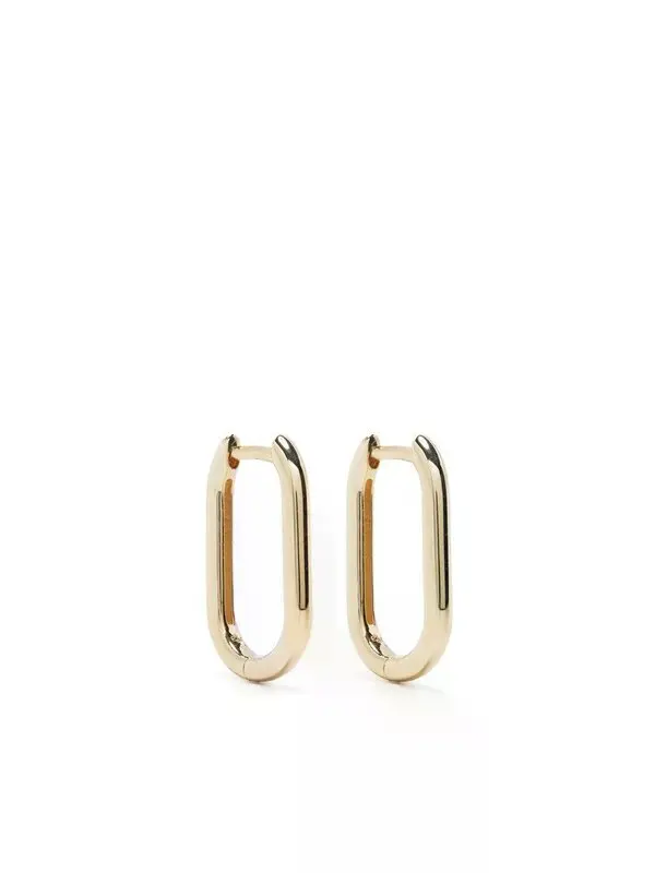URSA 9kt Yellow Oval Hoop Earrings - Gold