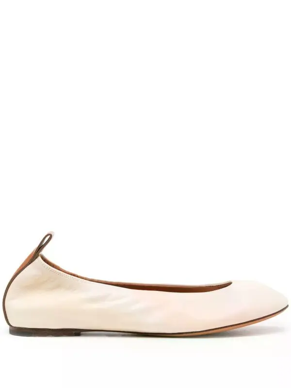 LANVIN Round-toe Leather Ballerinas