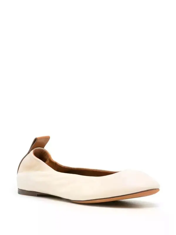 LANVIN Round-toe Leather Ballerinas