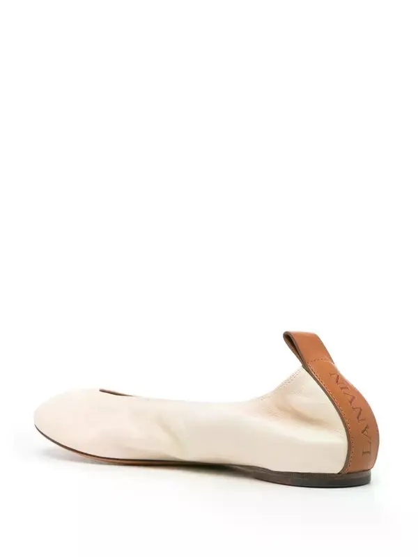 LANVIN Round-toe Leather Ballerinas