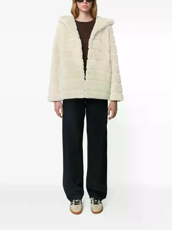 Apparis Goldy Hooded Faux-fur Coat - Neutrals