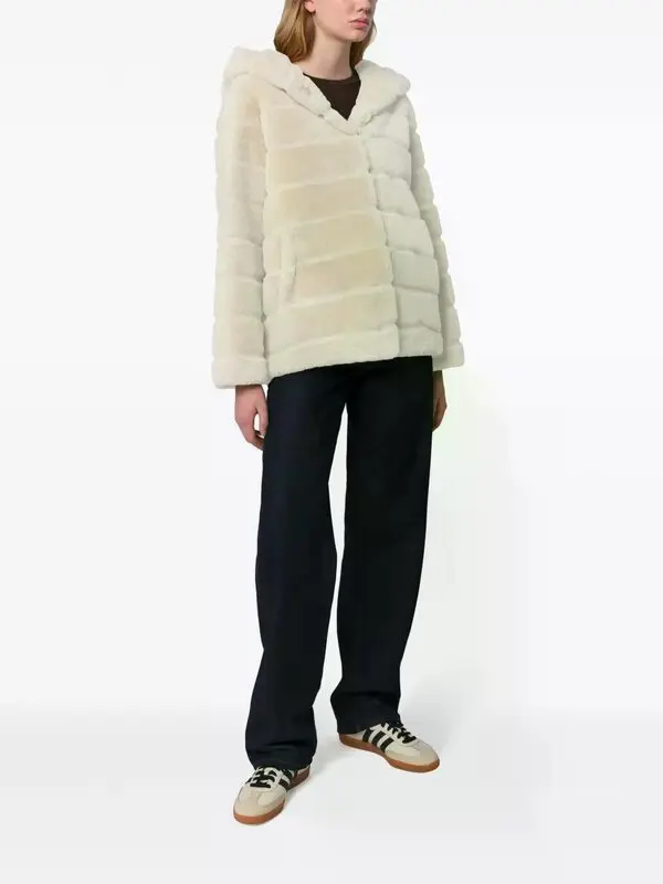 Apparis Goldy Hooded Faux-fur Coat - Neutrals