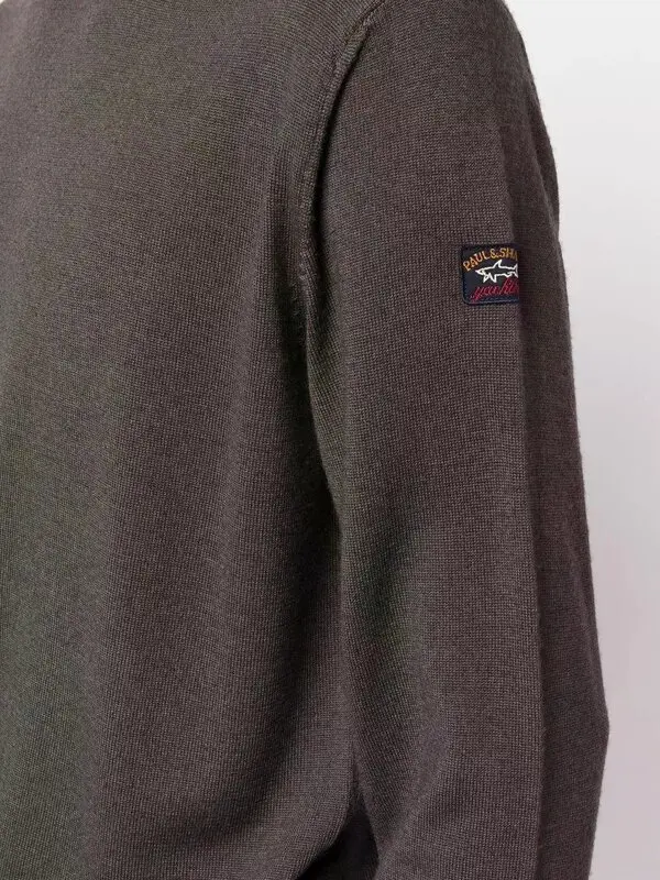 Paul & Shark Virgin Wool Crew Neck Jumper - Brown