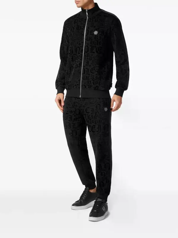 Philipp Plein Gothic-print Side-stripe Sport Jacket