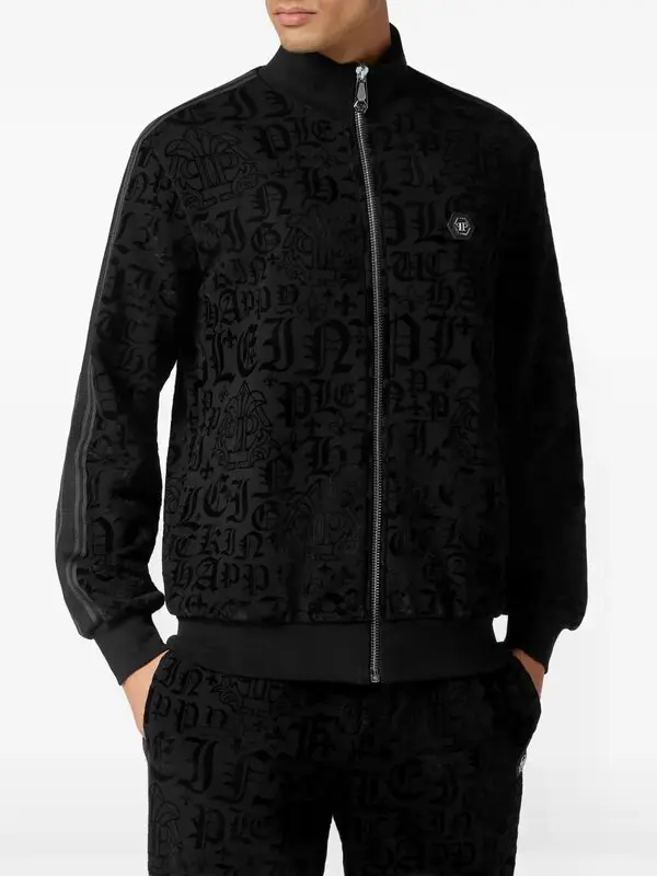 Philipp Plein Gothic-print Side-stripe Sport Jacket