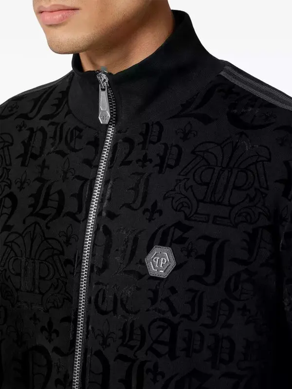 Philipp Plein Gothic-print Side-stripe Sport Jacket