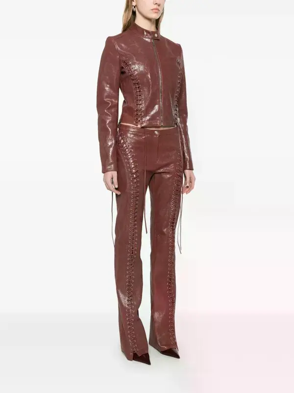 Blumarine Cracked-effect Leather Jacket