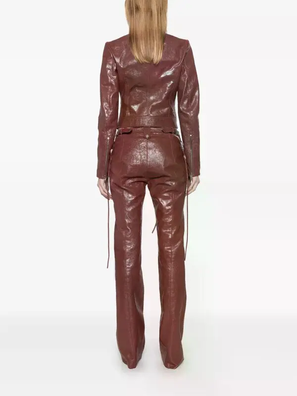 Blumarine Cracked-effect Leather Jacket