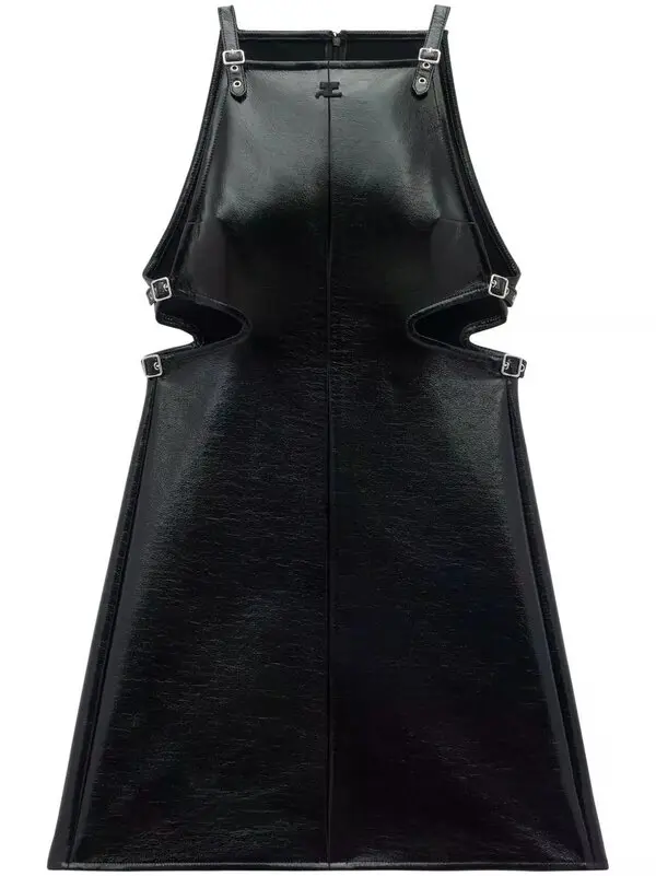 COURREGES Slash Buckle Sleeveless Minidress - Black