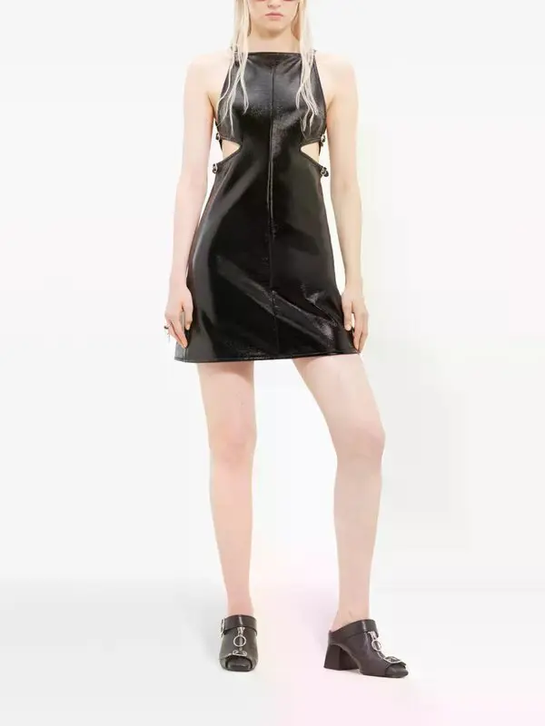 COURREGES Slash Buckle Sleeveless Minidress - Black