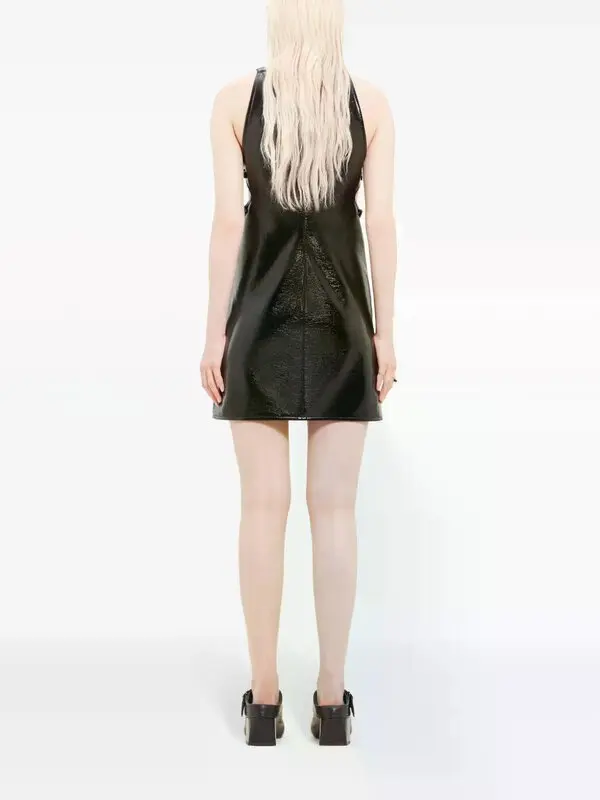 COURREGES Slash Buckle Sleeveless Minidress - Black