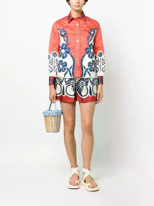 La DoubleJ Edie Floral-print Quilted Jacket