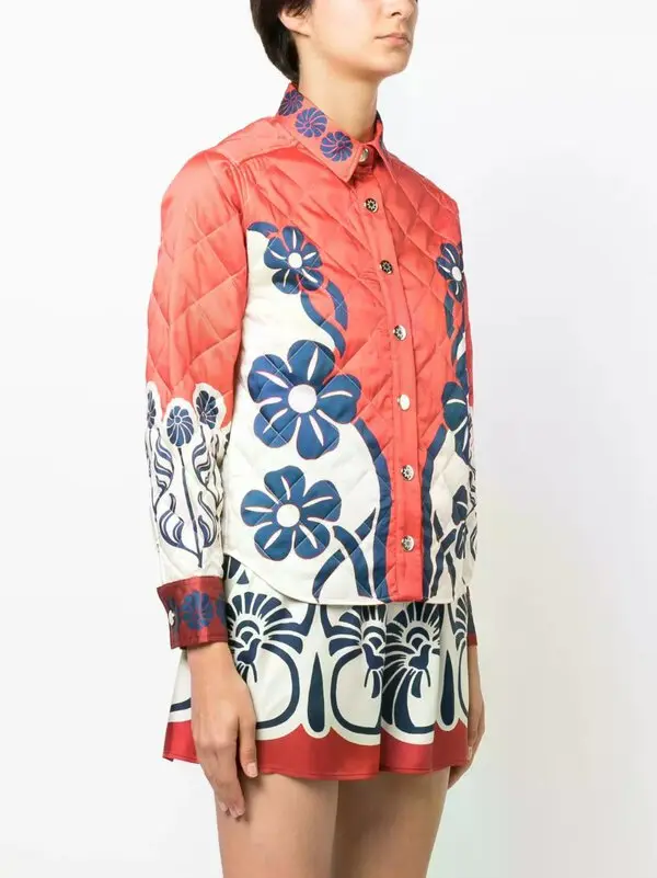 La DoubleJ Edie Floral-print Quilted Jacket