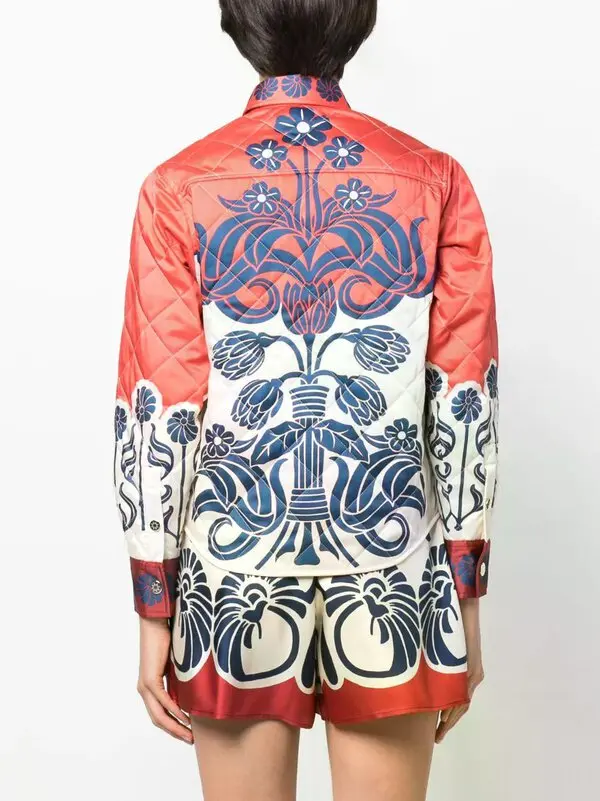 La DoubleJ Edie Floral-print Quilted Jacket