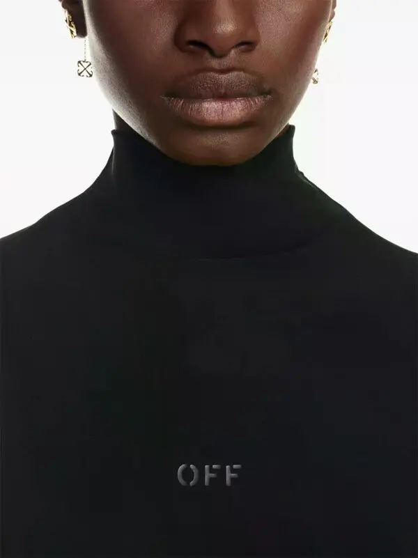 Off-White Twist-detail Long-sleeve Minidress - Black