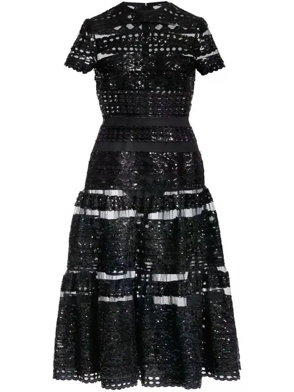 Elie Saab Embellished Tulle Midi Dress