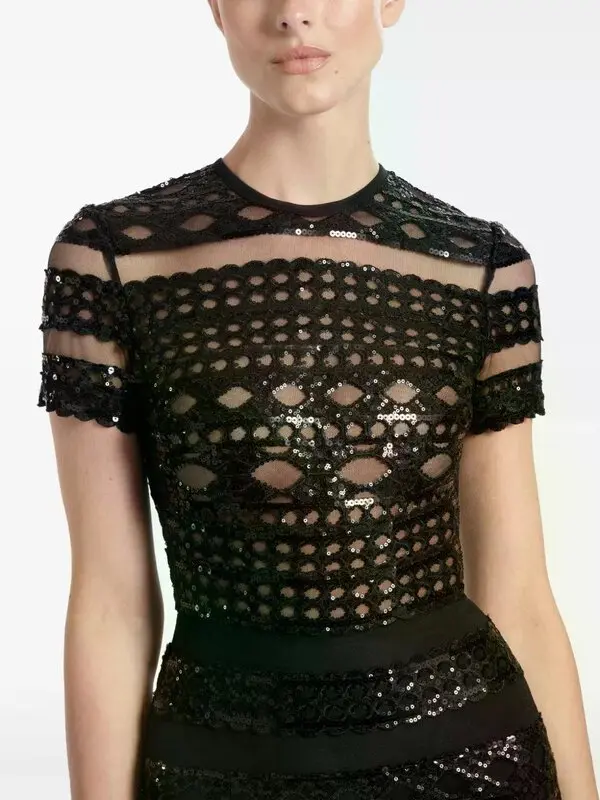 Elie Saab Embellished Tulle Midi Dress