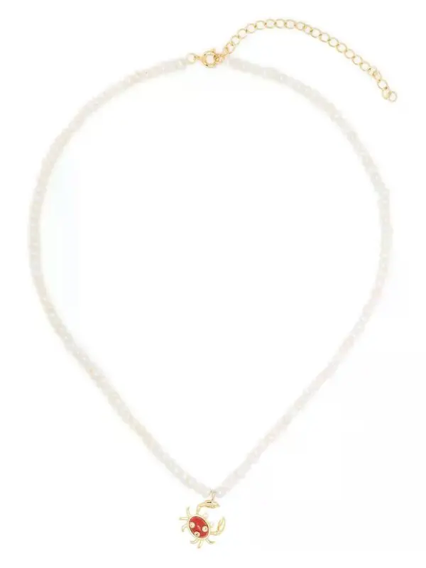 ESHVI Pearl Crab Pendant Necklace - Neutrals