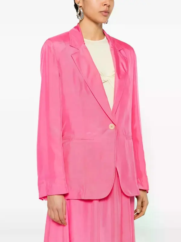 FORTE_FORTE Silk Blazer - Pink