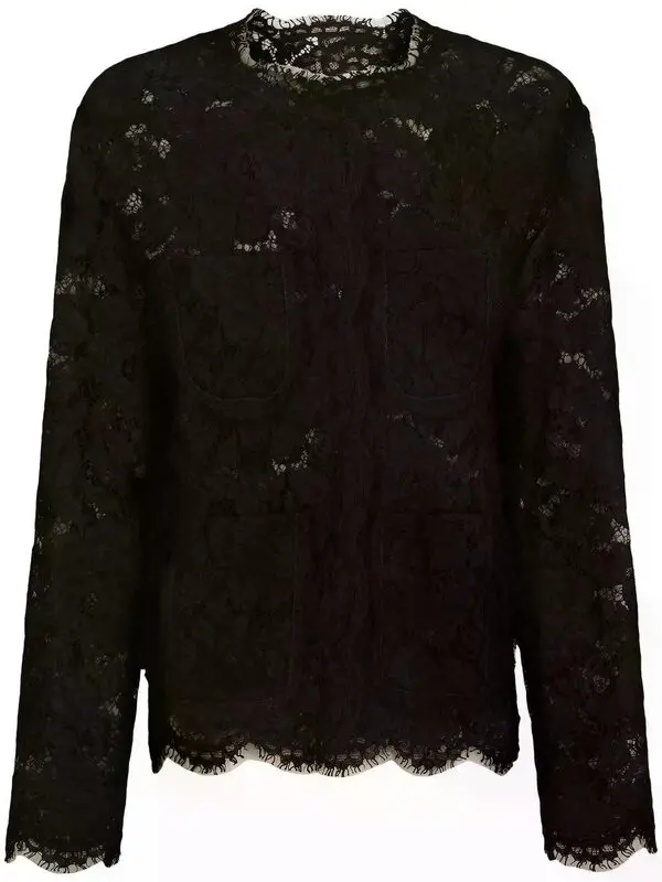 Dolce & Gabbana Floral-lace Single-breasted Jacket