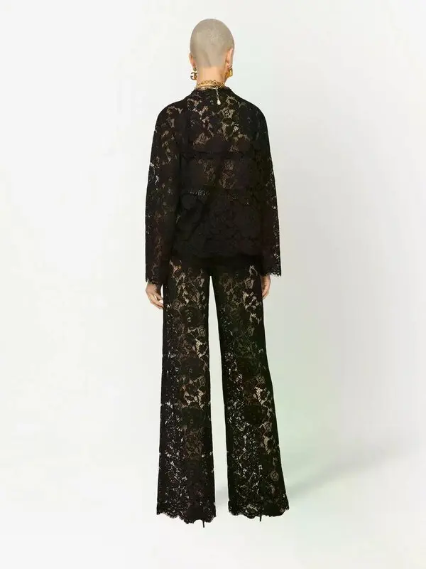 Dolce & Gabbana Floral-lace Single-breasted Jacket