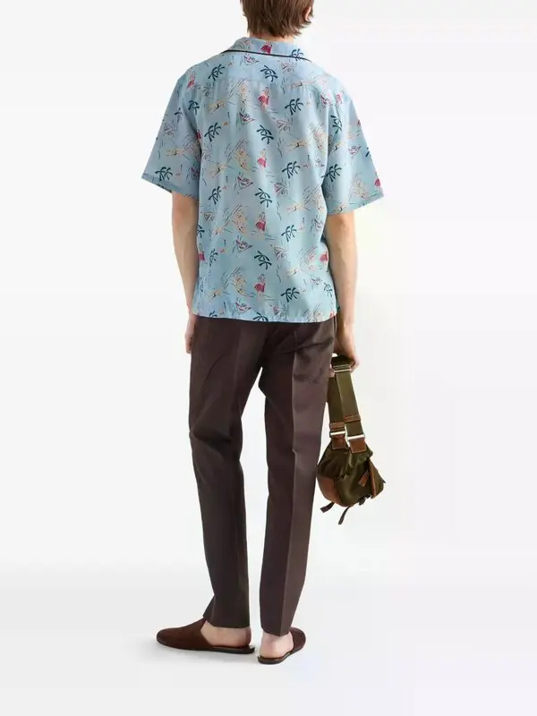 Prada Graphic-print Bowling Shirt - Blue
