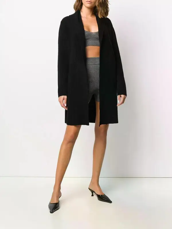 Cashmere In Love Ribbed-knit Cropped Top - Grey