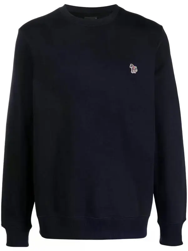 Paul Smith Zebra-patch Organic Cotton Sweatshirt - Blue