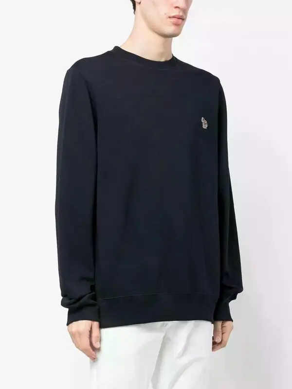 Paul Smith Zebra-patch Organic Cotton Sweatshirt - Blue