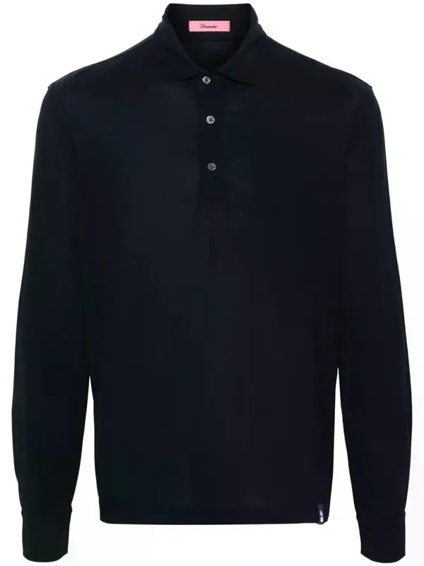 DRUMOHR Spread-collar Cotton Polo Shirt - Blue
