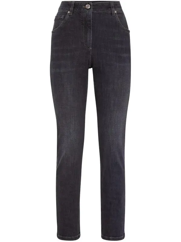 Brunello Cucinelli High-waisted Jeans With Patch Detailing - Black