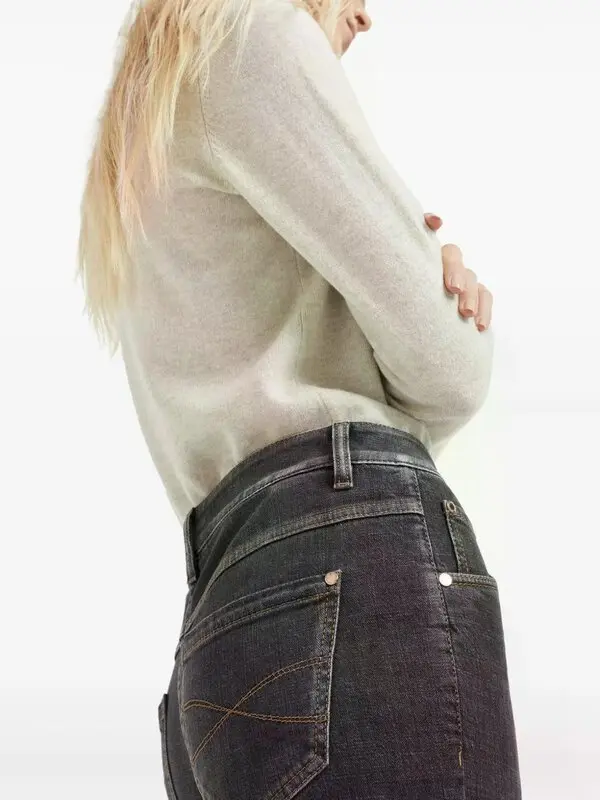 Brunello Cucinelli High-waisted Jeans With Patch Detailing - Black