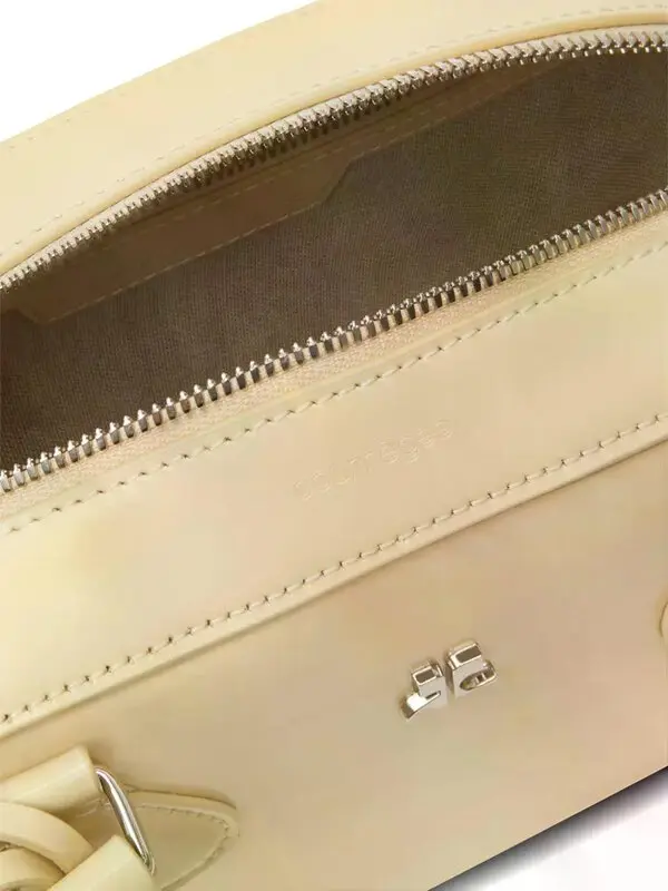 COURREGES Logo Plaque Leather Bowling Bag