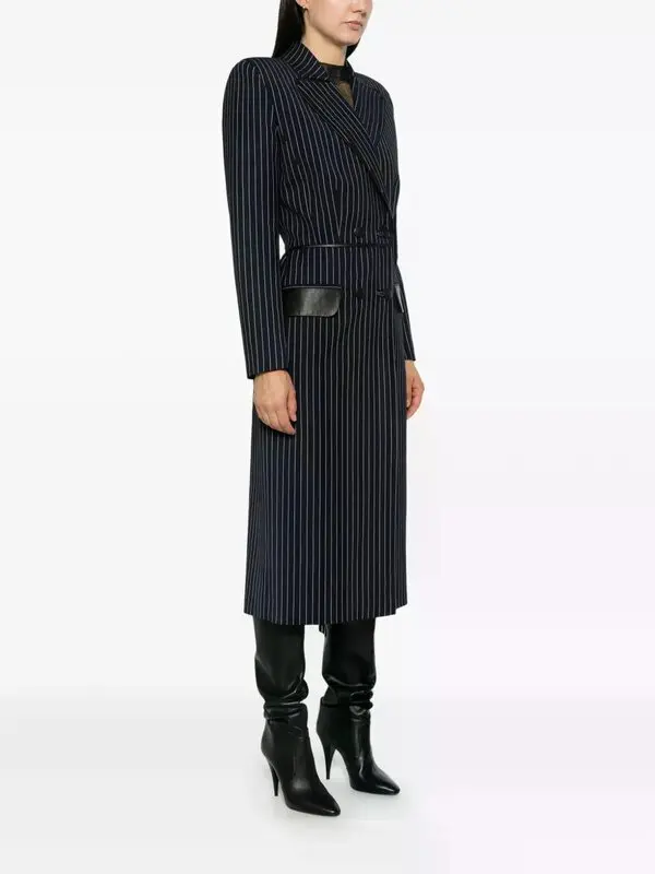 MITILIANE COUTURE Pinstriped Double-breasted Coat