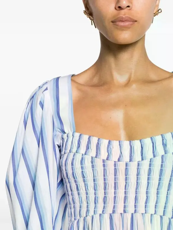GANNI Striped Poplin Midi Dress