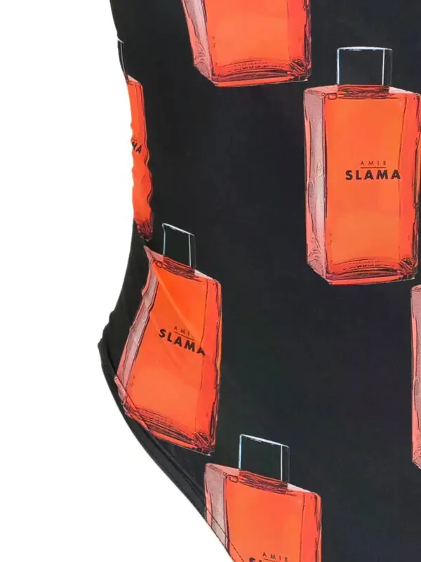 AMIR SLAMA Graphic Logo-print Swimsuit