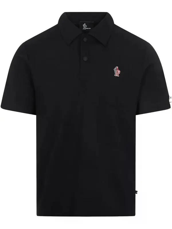Moncler Logo-patch Polo Shirt - Black