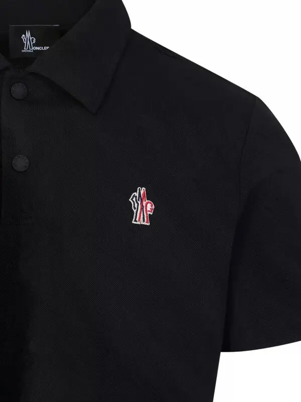 Moncler Logo-patch Polo Shirt - Black