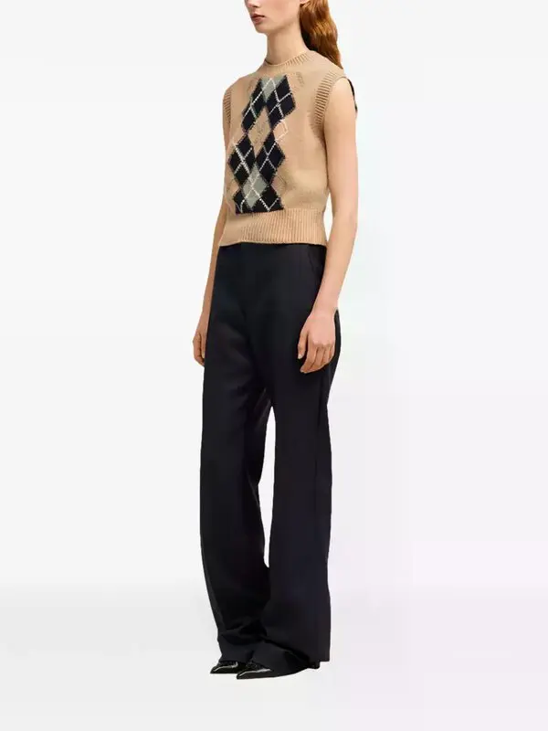 AMI Paris Check-pattern Wool-blend Vest