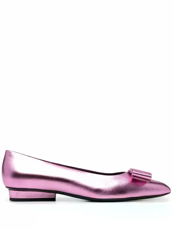 FERRAGAMO Viva Bow Ballerina Flats - Pink