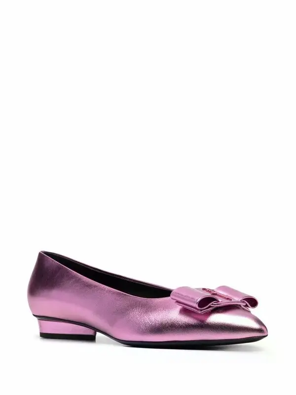 FERRAGAMO Viva Bow Ballerina Flats - Pink