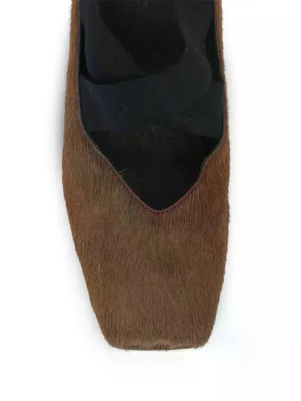 UMA WANG Calf Hair Ballerina Pumps - Brown