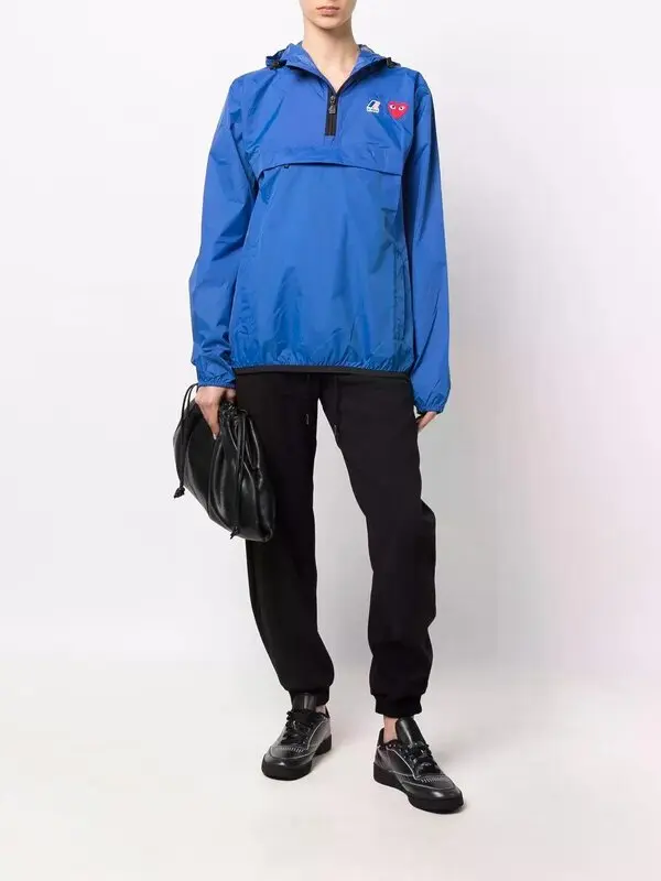 Play Comme Des Garcon X K-way Pullover Hooded Jacket - Blue